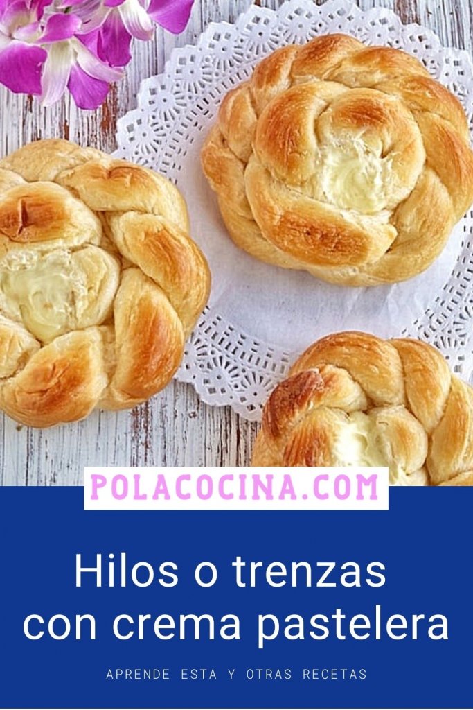 Hilos o trenzas con crema pastelera pan dulce mexicano