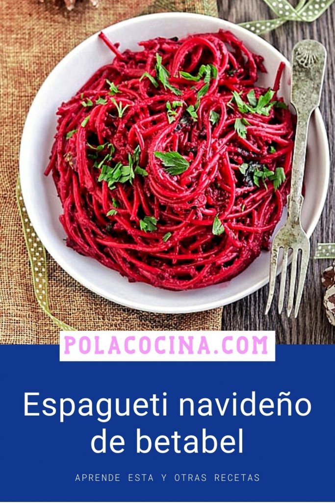 Espagueti navideño al betabel receta fácil de pasta