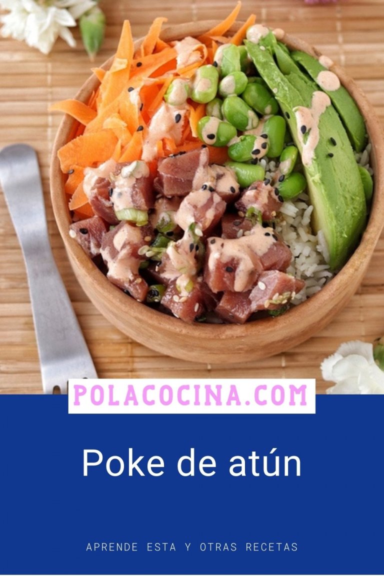 Poke de atún fresco con mayonesa picante y aguacate