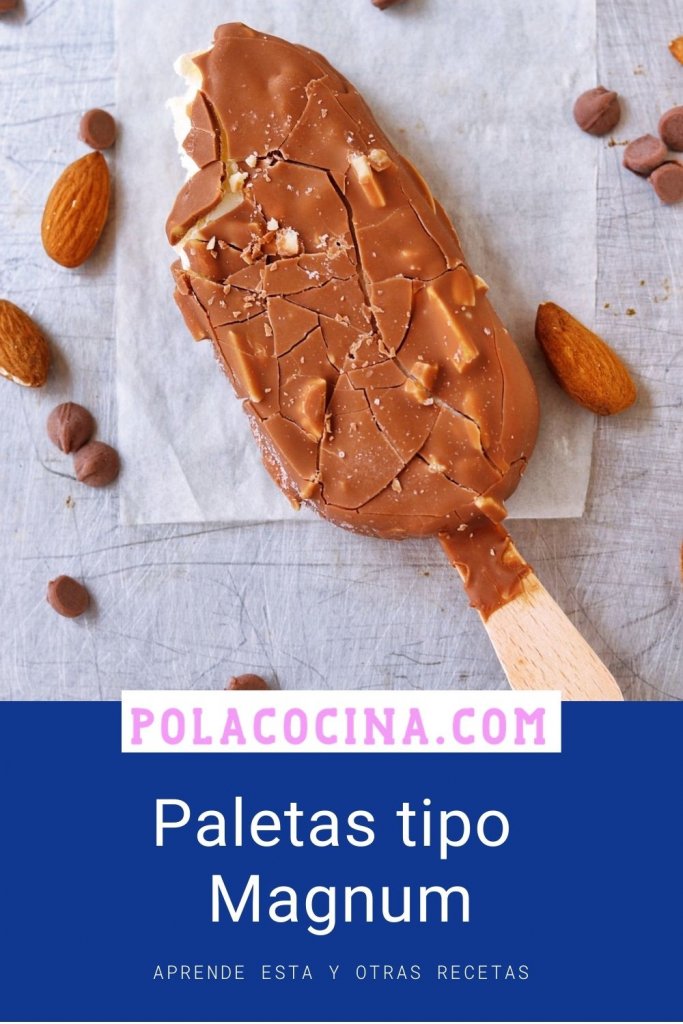 Receta de paletas tipo magnum con chocolate y almendras