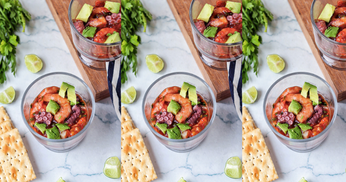 Coctel de camarón con pulpo estilo Veracruz receta