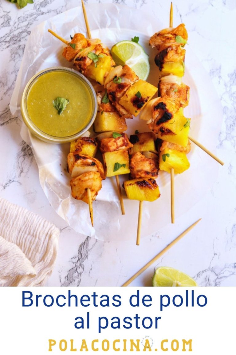 Brochetas de pollo al pastor