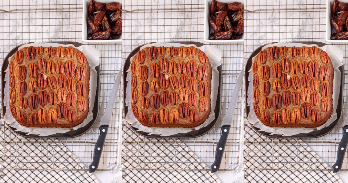 Pastel de dátil sin azúcar y sin huevo
